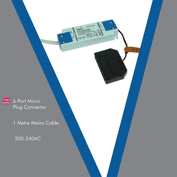 12V 15W LED Driver For 6-Port Micro Plug Connector - TLW Global