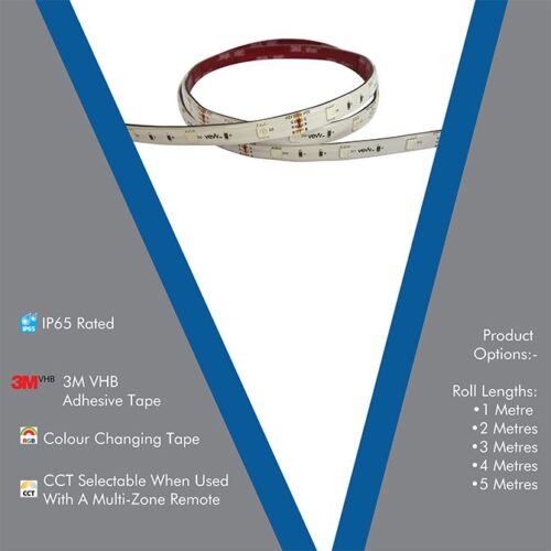 7.2W RGB IP65 Rated Colour Changing LED Tape/Strip - TLW Global