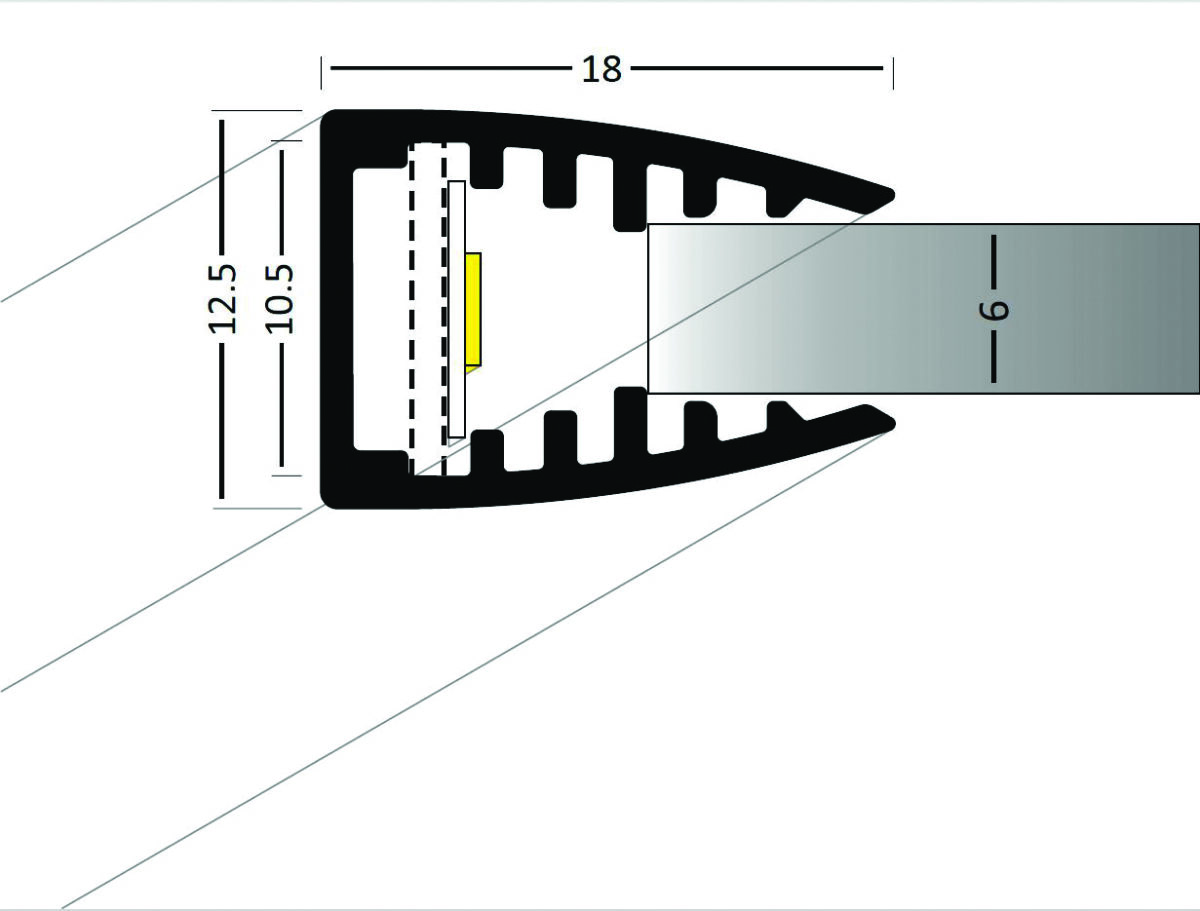 Glass LED Aluminium Profile To Illuminate display shelves